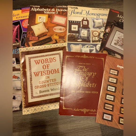 Various | Other | Lot Of 8 Cross Stitch Embroidery Patterns Books ...